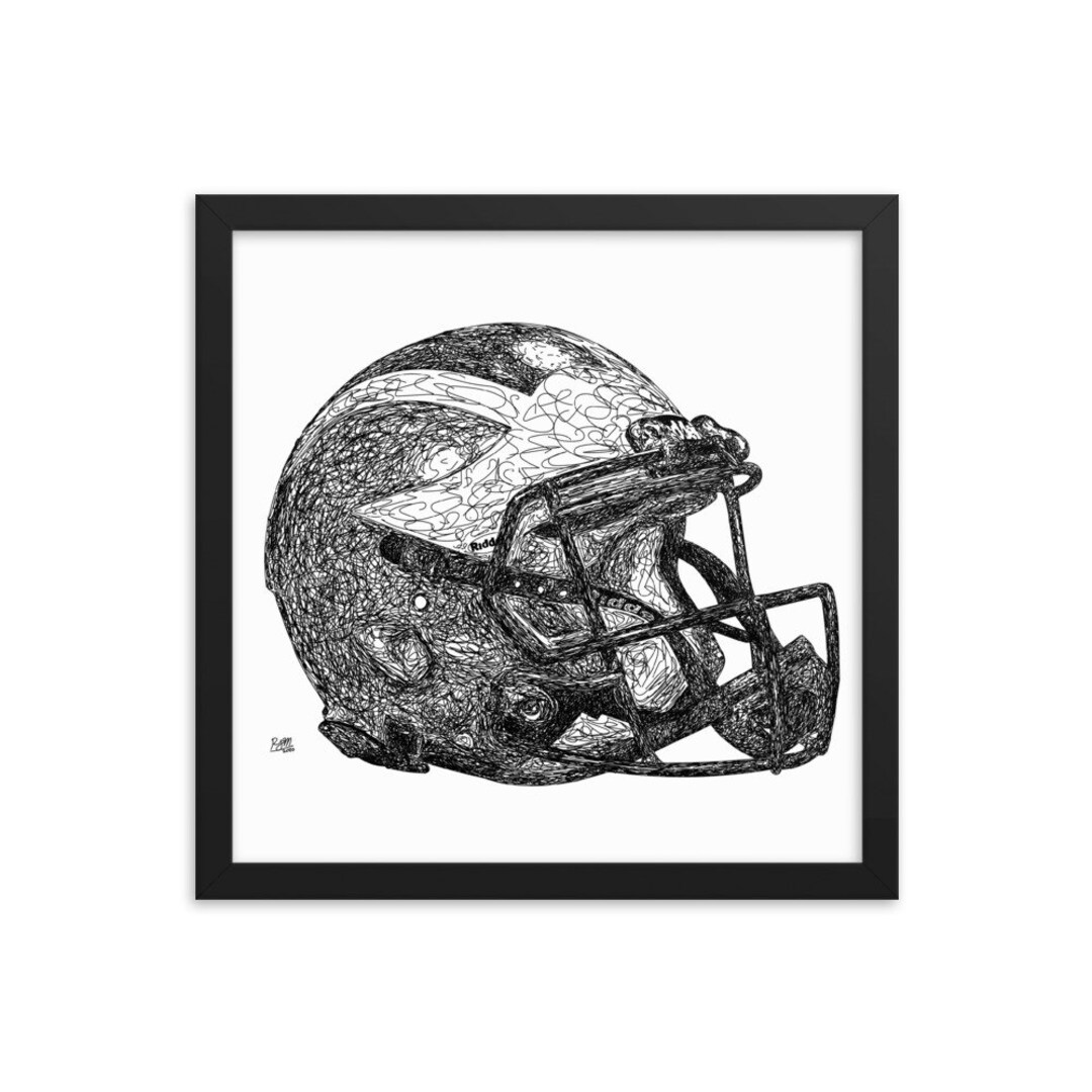 University of Michigan Football Helmet Framed Poster - Etsy