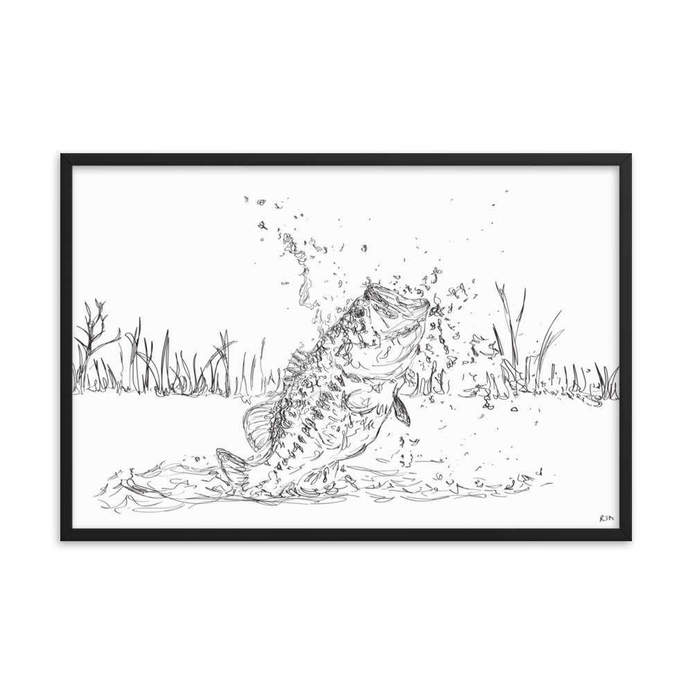Largemouth Bass Framed Poster - Etsy