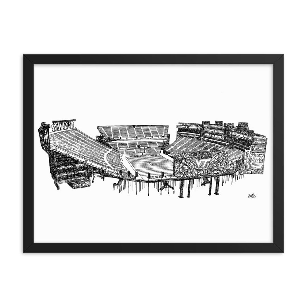 Virginia Tech Lane Stadium Football Framed Poster - Etsy