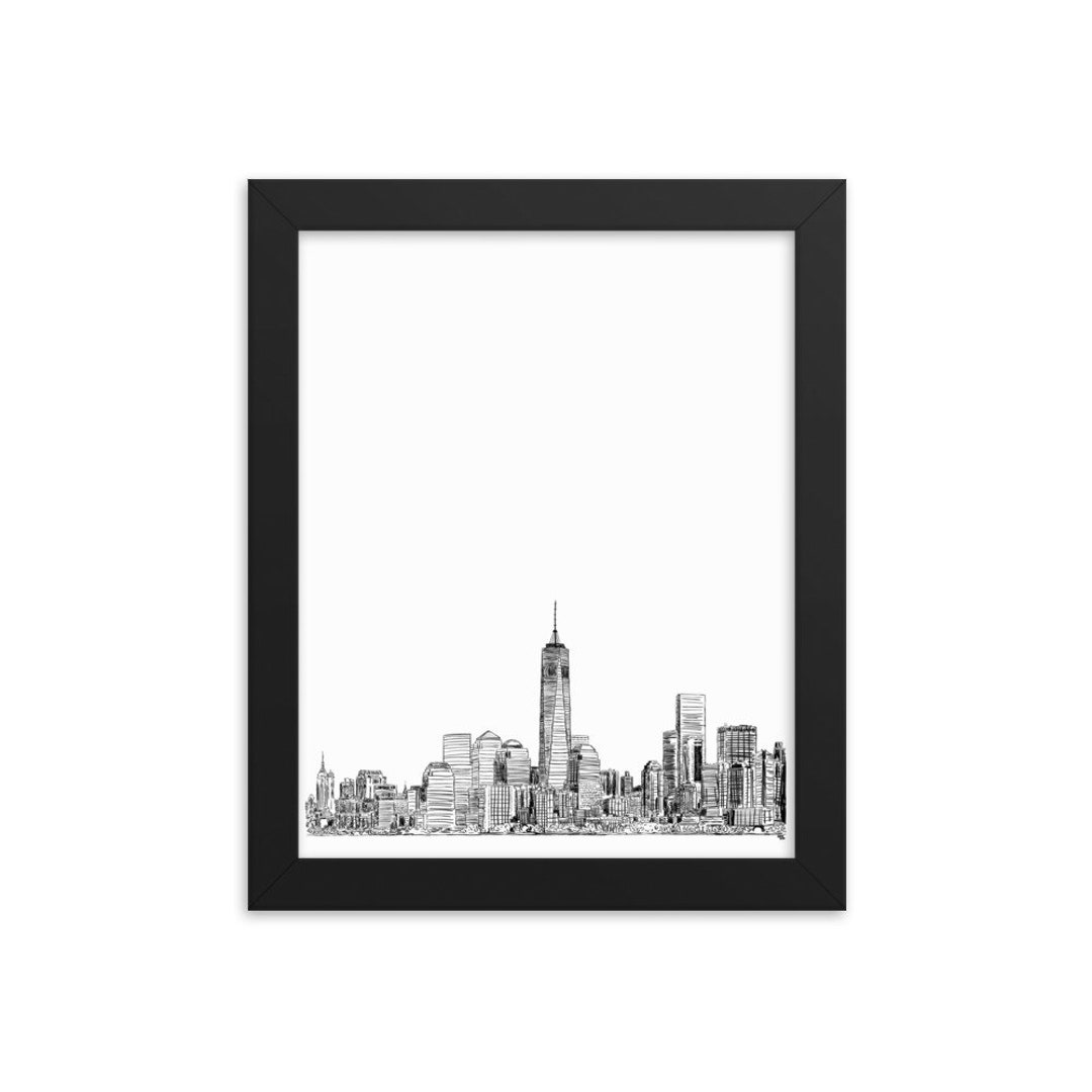 New York Skyline Framed Poster - Etsy