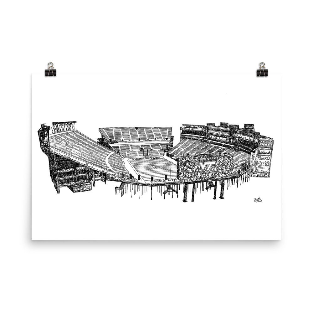 Virginia Tech Football Lane Stadium Poster - Etsy