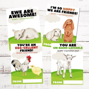 Farm Animal Valentines, Classroom Valentines, Valentine Cards, Kids ...
