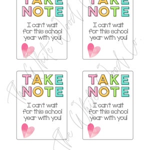 Take Note Teacher Back to School Gift Teacher Gift Back to School Post ...