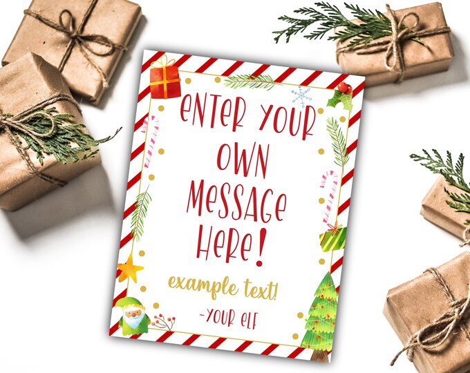 Editable Elf Message DIY Elf Note Christmas Elf Customizable Note ...