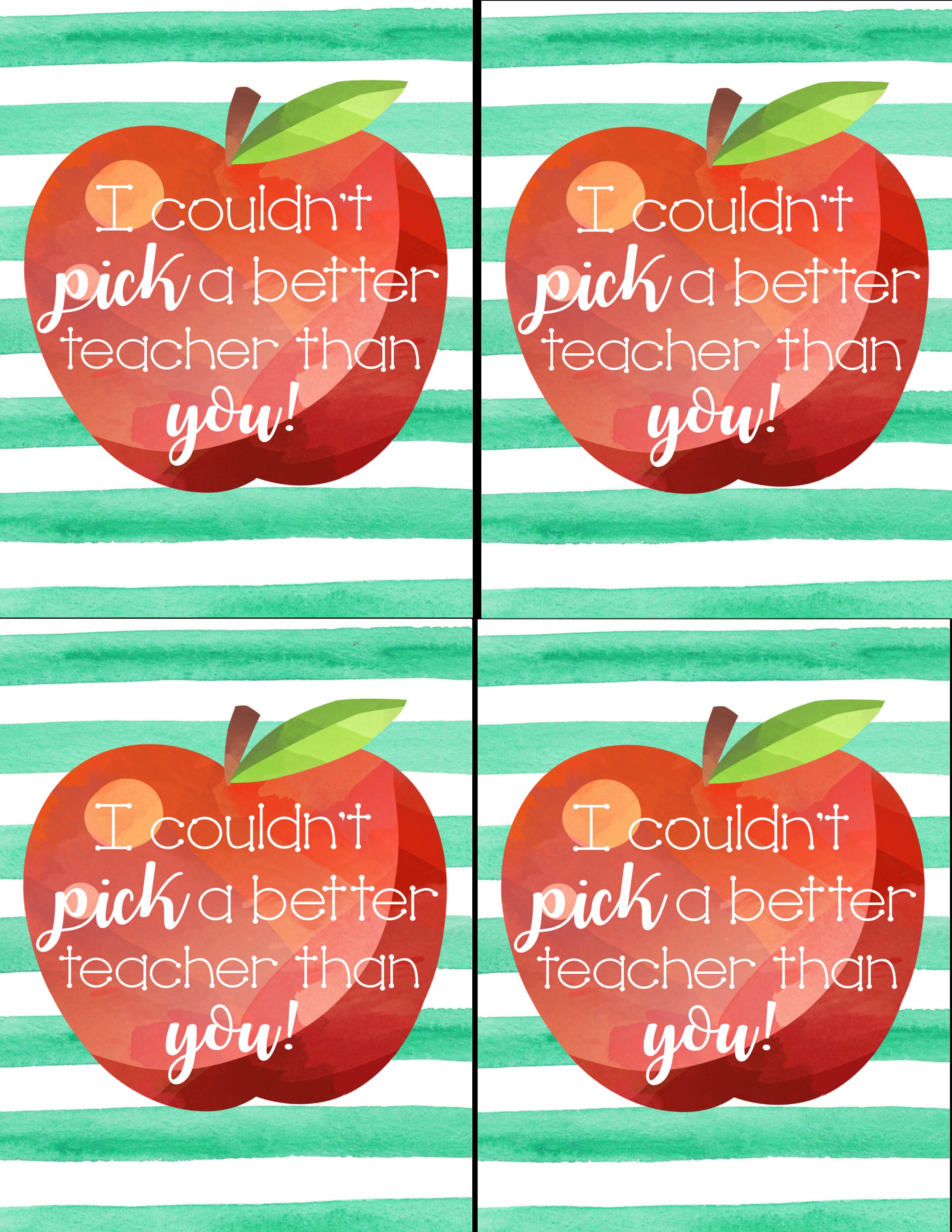 I Couldn't Pick A Better Teacher Back School Gift Tag - Etsy