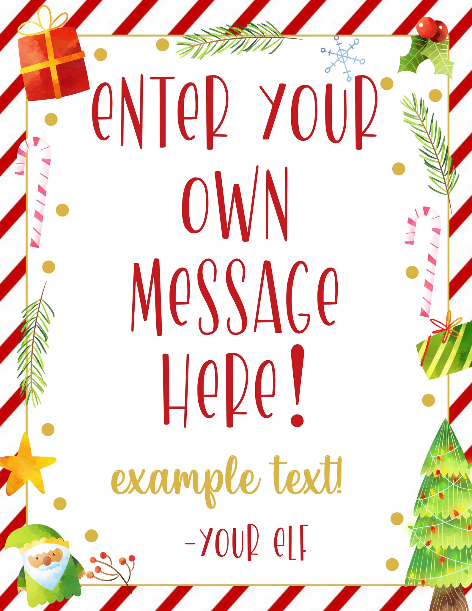 Editable Elf Message DIY Elf Note Christmas Elf Customizable - Etsy UK