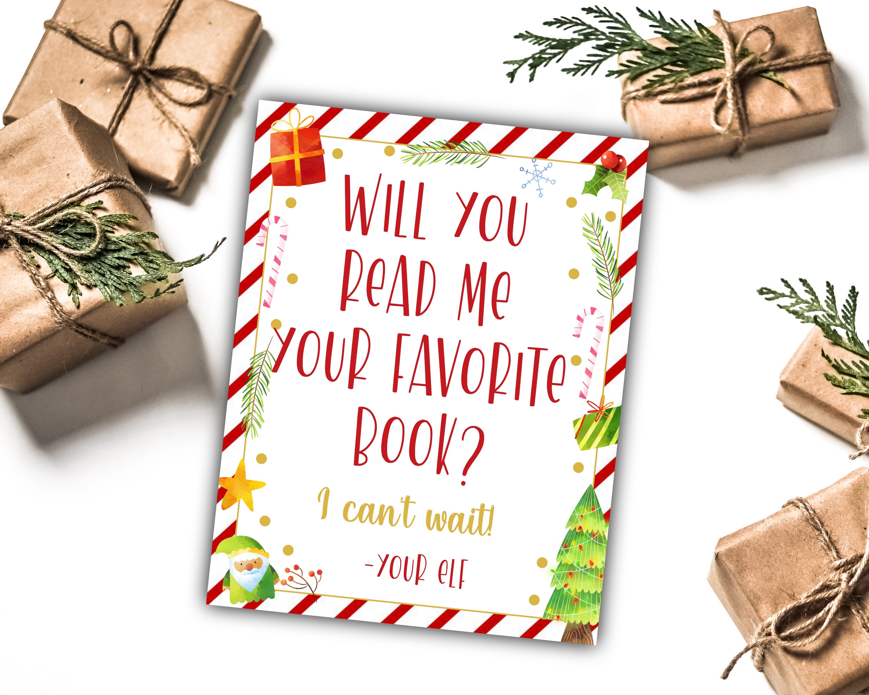 Editable Elf Ideas Read Me Your Favorite Book Elf Activities - Etsy