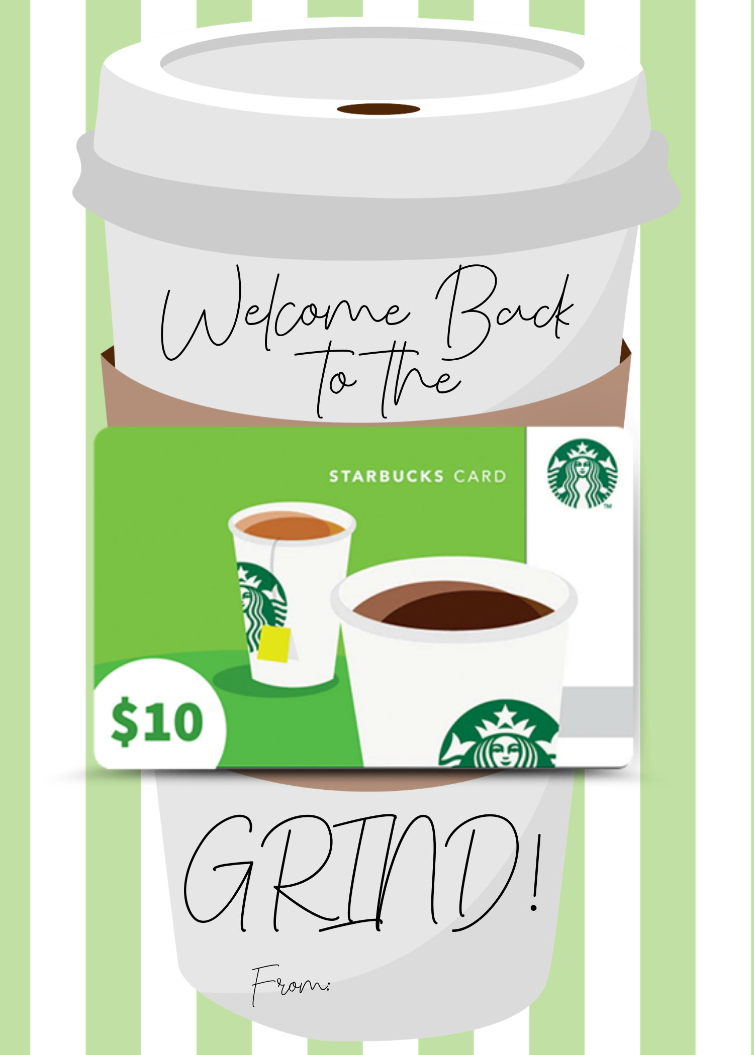 Welcome Back to the Grind Teacher Coffee Starbucks Gift Card Tag Back to School Gift Principal High School Middle School Elementary Gift Etsy UK