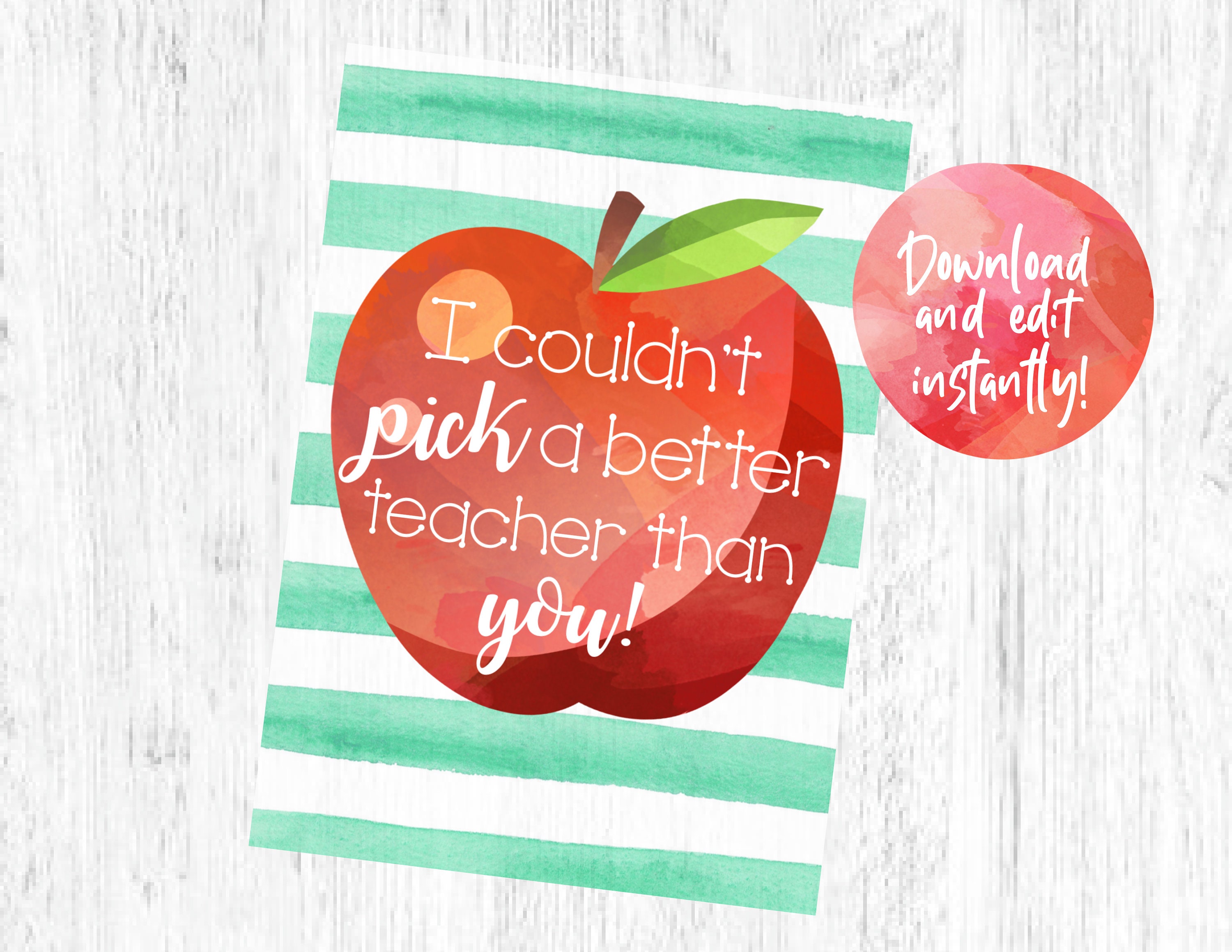 I Couldn't Pick A Better Teacher Back School Gift Tag - Etsy