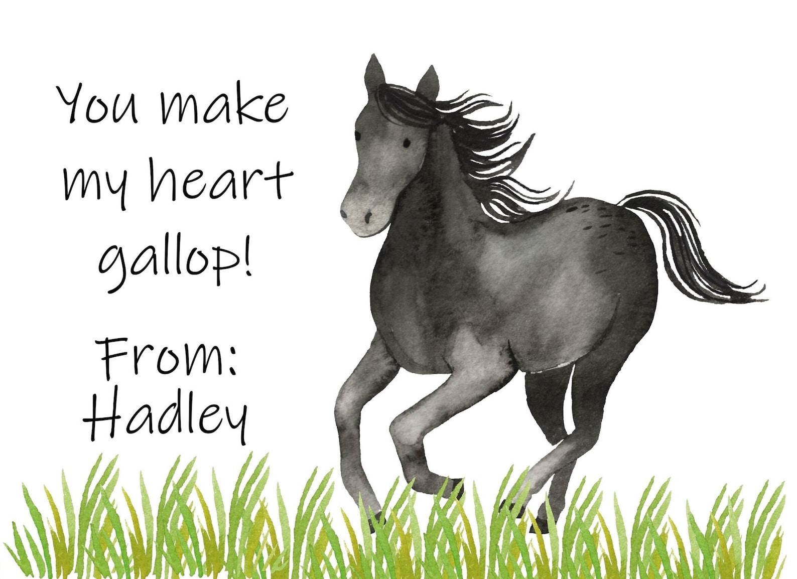 Horse Valentines Horse Valentine Cards Horse Valentines for - Etsy