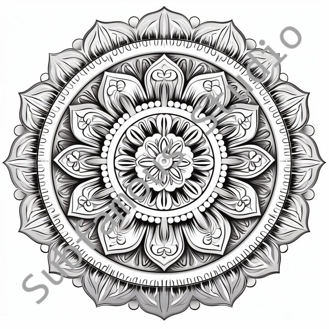 Mandala 3 Coloring Pages - Set of 5 (digital Download) - Etsy