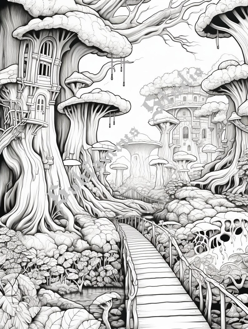 Fantasy Places Coloring Pages - Set of 5 (digital Download) - Etsy