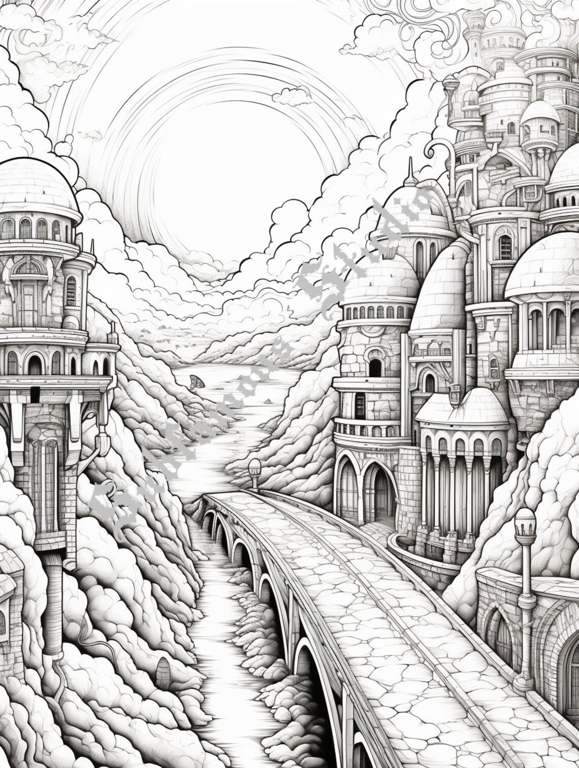 Fantasy Places Coloring Pages - Set of 5 (digital Download) - Etsy