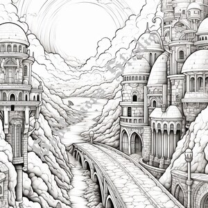 Fantasy Places Coloring Pages - Set of 5 (digital Download) - Etsy