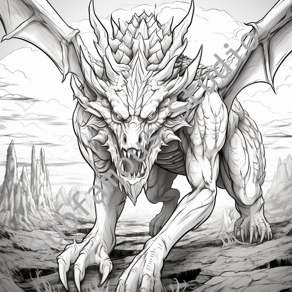 Dragons 3 Coloring Pages - Set of 5 (digital Download) - Etsy