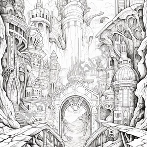 Fantasy Places 2 Coloring Pages - Set of 5 (digital Download) - Etsy
