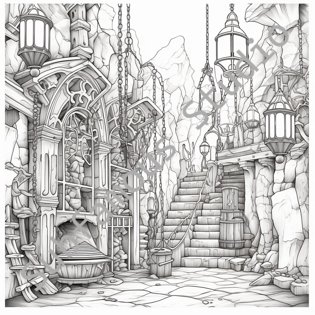 Fantasy Roleplay 7 Coloring Pages - Set of 5 (digital Download) - Etsy