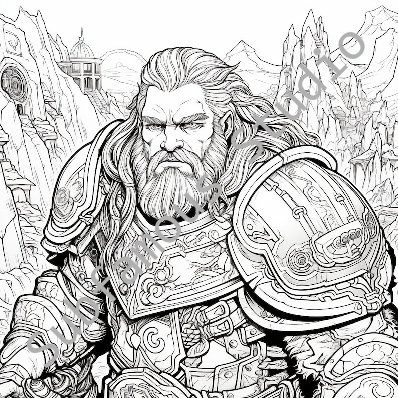 Fantasy Roleplay 4 Coloring Pages - Set of 5 (digital Download) - Etsy