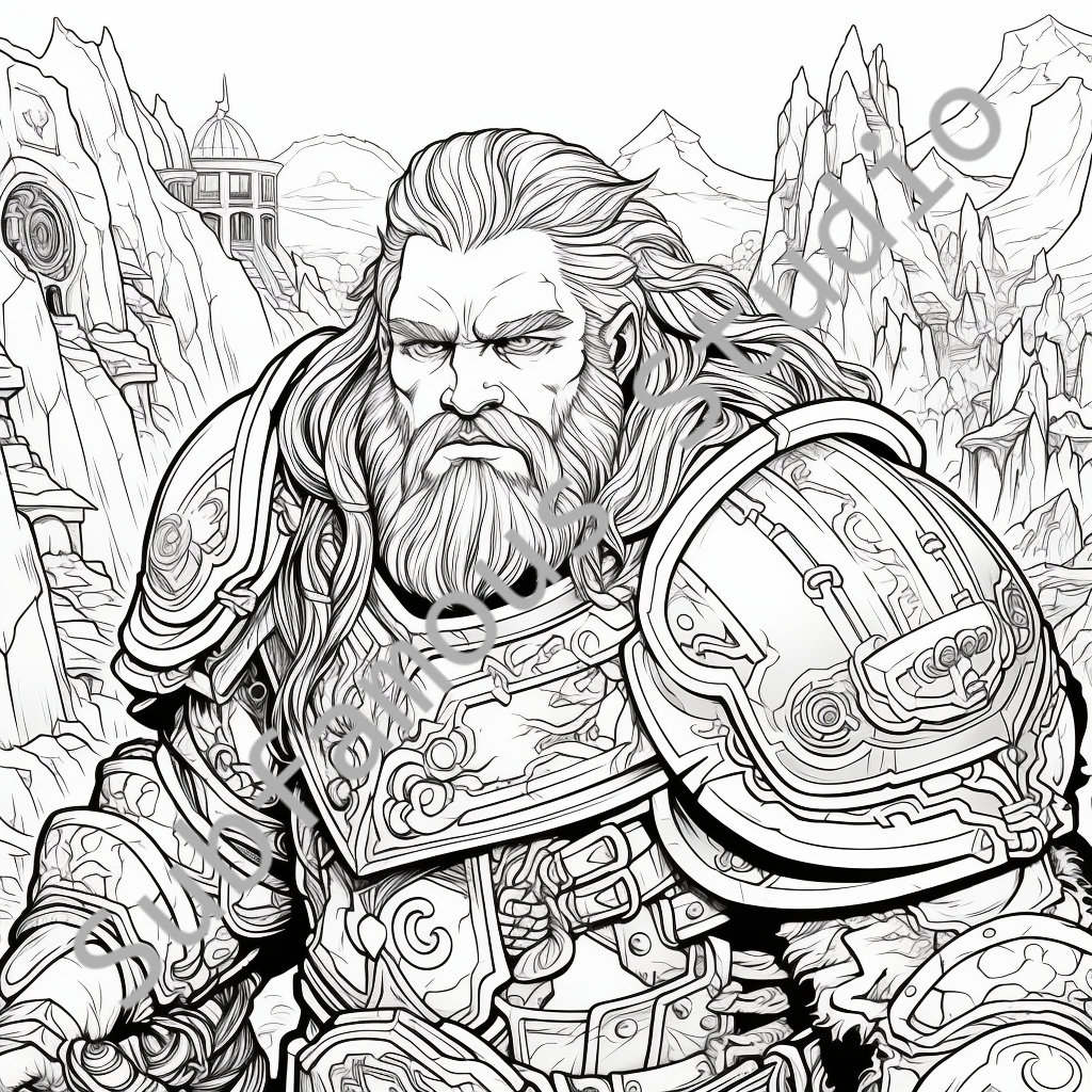 Fantasy Roleplay 4 Coloring Pages - Set of 5 (digital Download) - Etsy