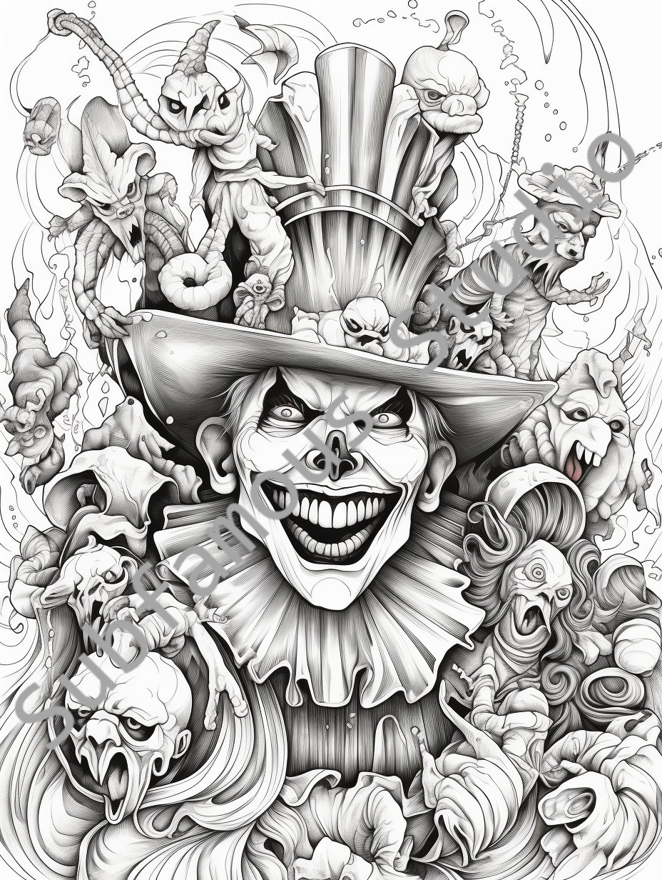 Nightmare 8 Coloring Pages - Set of 5 (digital Download) - Etsy