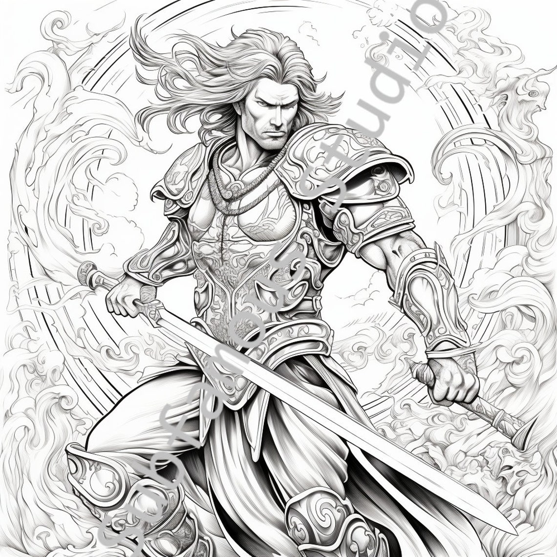 Fantasy Roleplay 5 Coloring Pages Set of 5 digital Download - Etsy