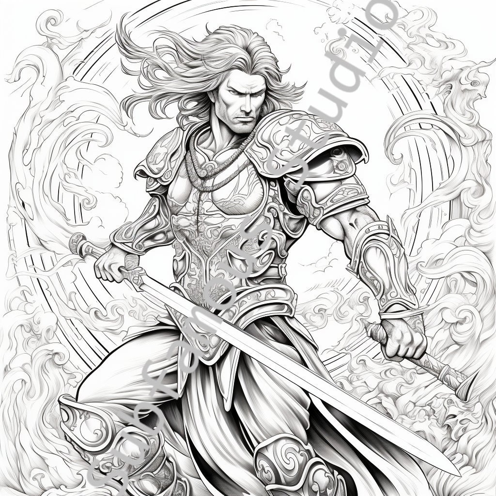 Fantasy Roleplay 5 Coloring Pages Set of 5 digital Download - Etsy