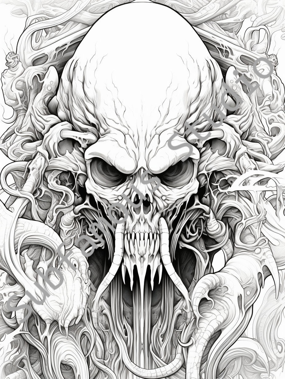 Nightmare 8 Coloring Pages - Set of 5 (digital Download) - Etsy