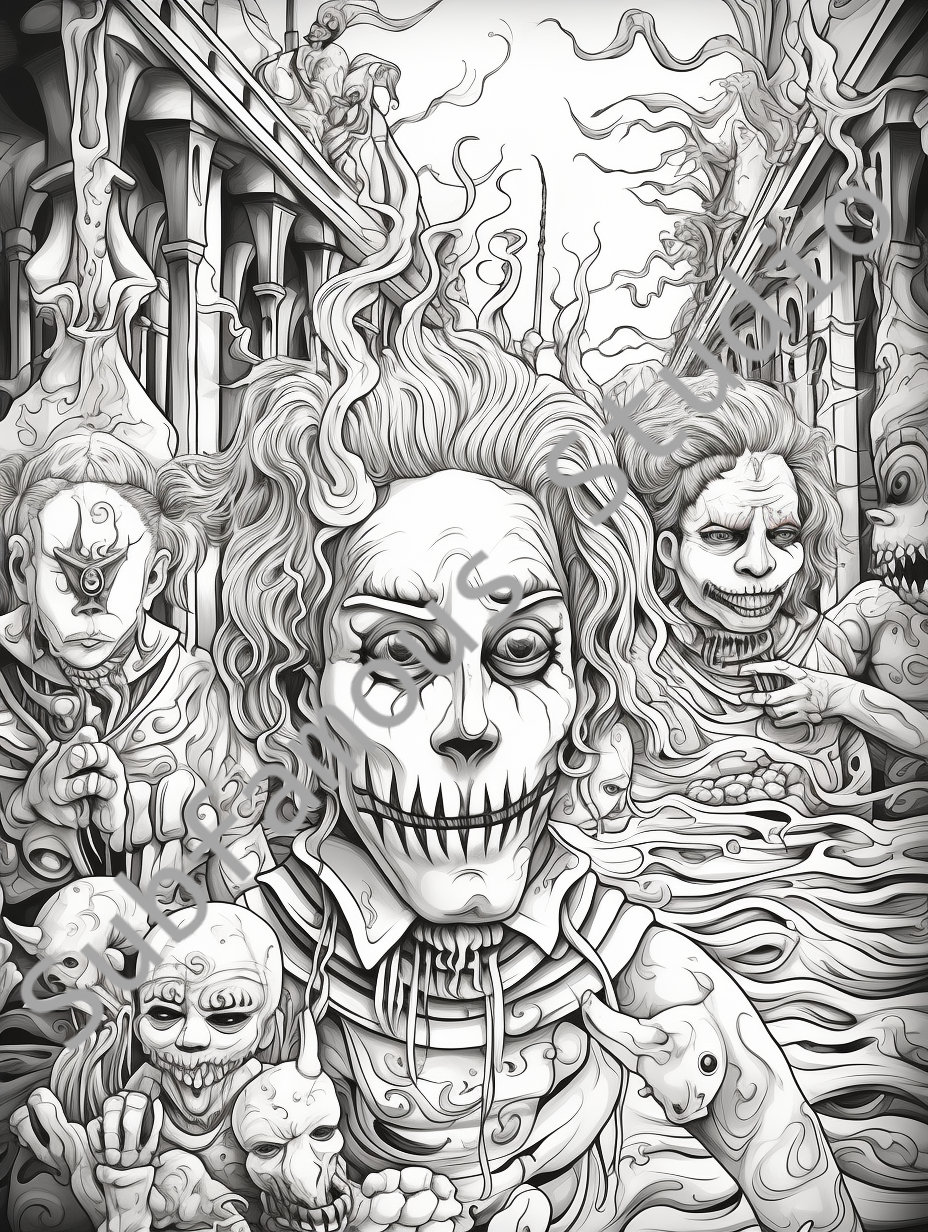 Nightmare 8 Coloring Pages - Set of 5 (digital Download) - Etsy