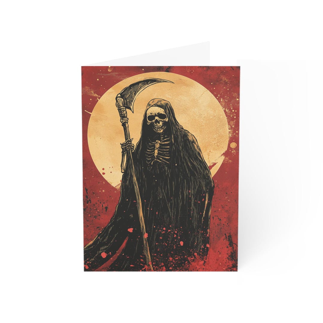 Grim Reaper Over the Hill Birthday Card, Greeting Cards, Customizable ...