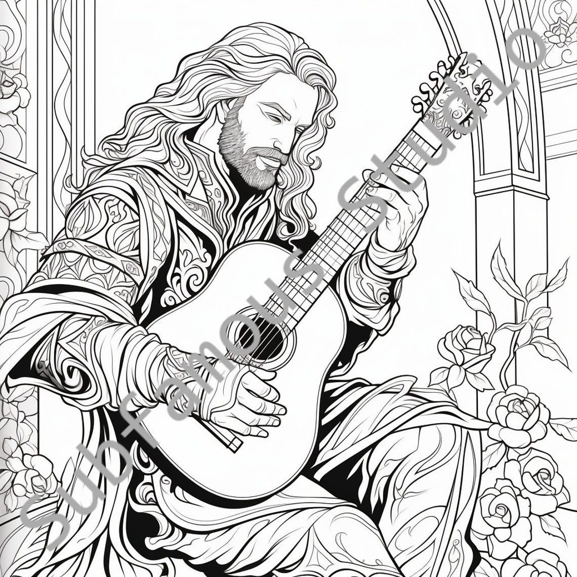 Fantasy Roleplay 12 Coloring Pages Set of 5 digital Download - Etsy