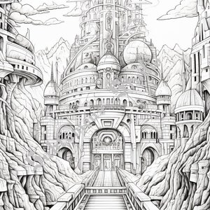 Fantasy Places 2 Coloring Pages - Set of 5 (digital Download) - Etsy