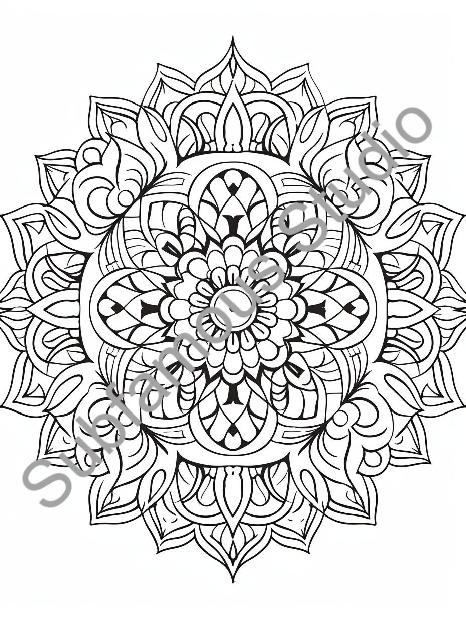 Mandala 10 Coloring Pages Set of 5 digital Download - Etsy