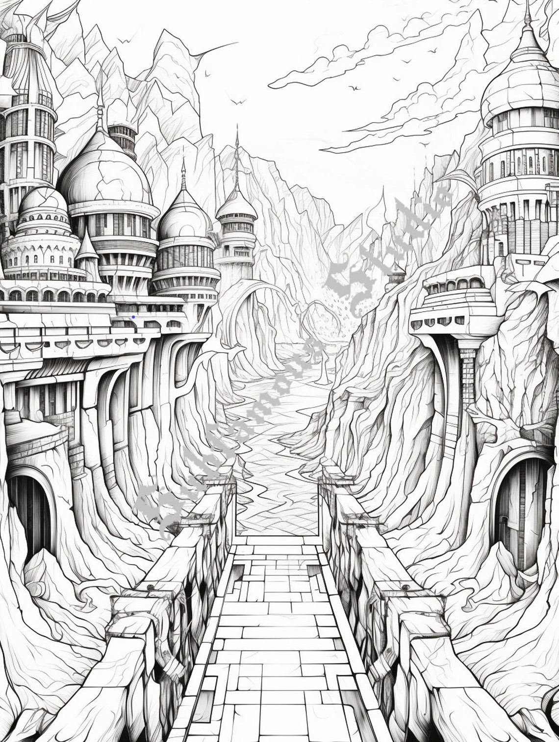 Fantasy Places Coloring Pages - Set of 5 (digital Download) - Etsy