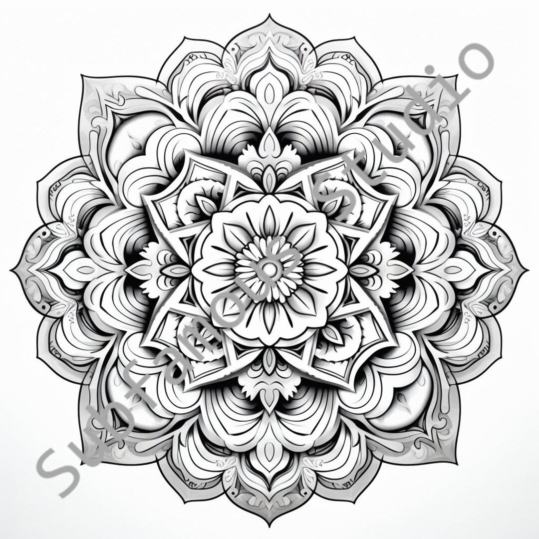 Mandala 5 Coloring Pages - Set of 5 (digital Download) - Etsy