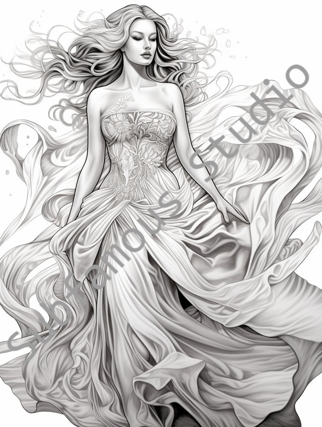 Beauty 12 Coloring Pages - Set of 5 (digital Download) - Etsy