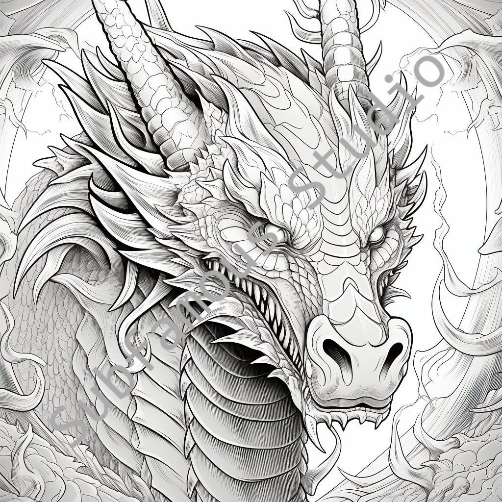 Dragons 3 Coloring Pages - Set of 5 (digital Download) - Etsy