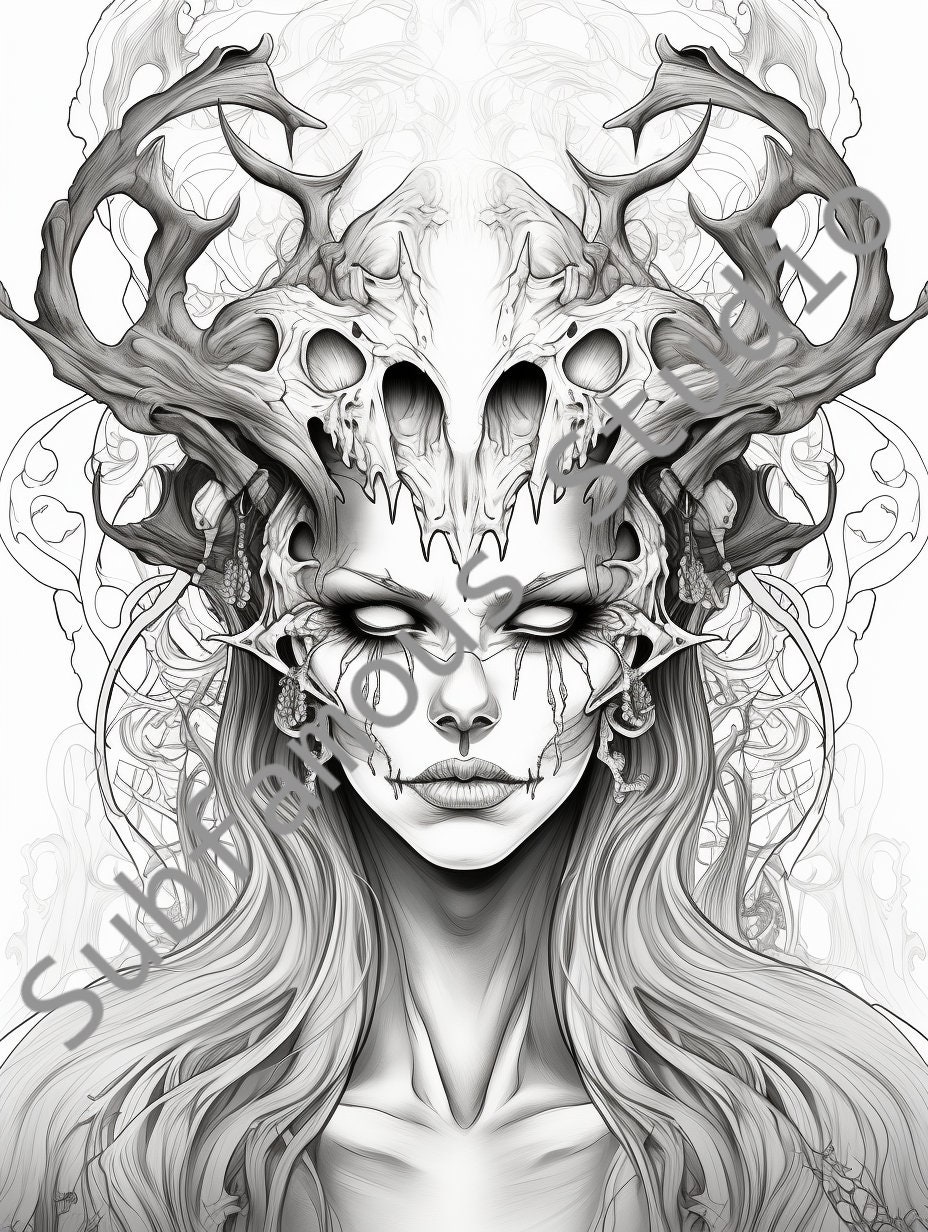 Nightmare 7 Coloring Pages - Set of 5 (digital Download) - Etsy