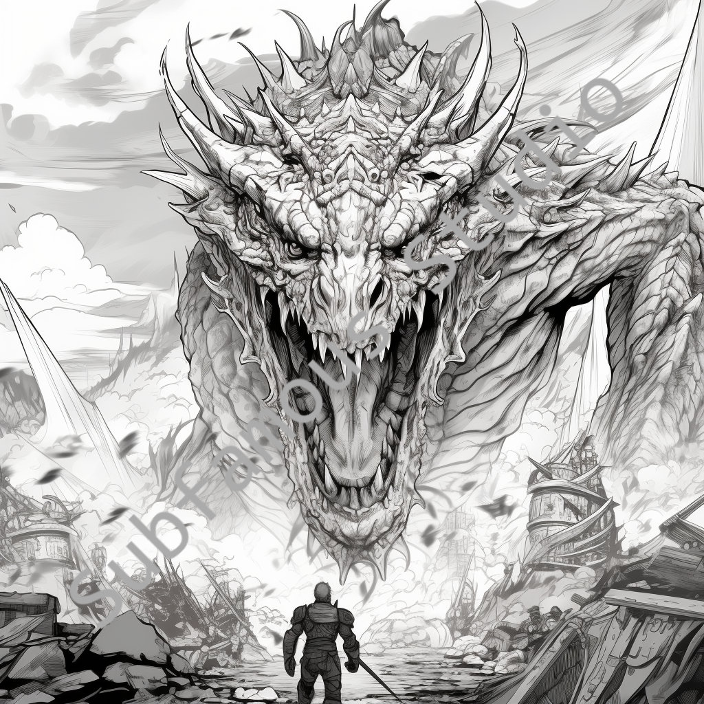 Dragons 4 Coloring Pages - Set of 5 (digital Download) - Etsy