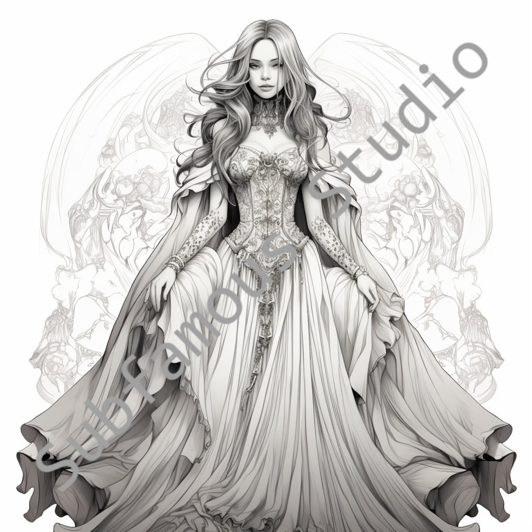 Beauty 3 Coloring Pages - Set of 5 (digital Download) - Etsy