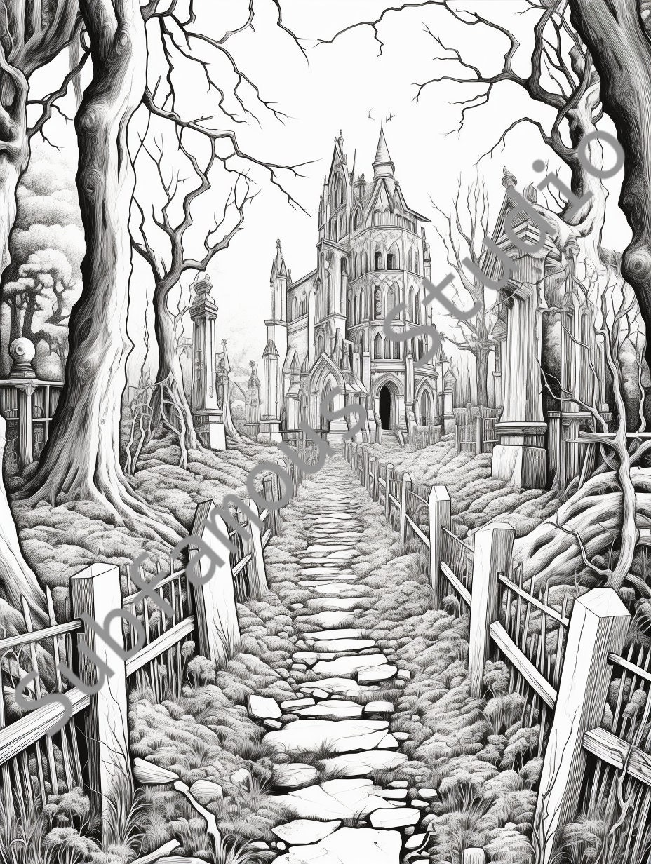 Nightmare 1 Coloring Pages - Set of 5 (digital Download) - Etsy