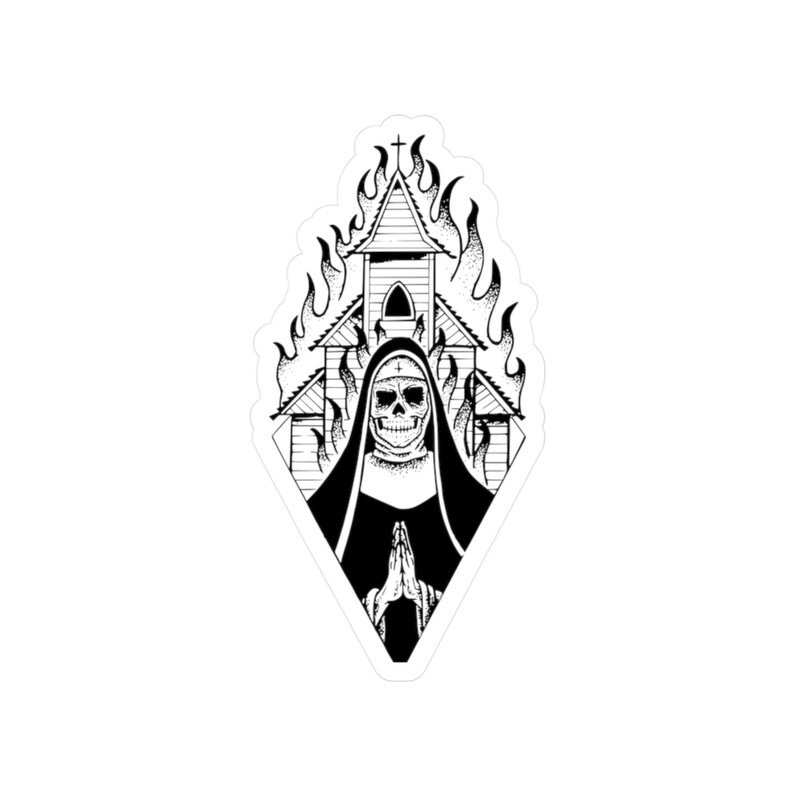 Skeletal Nun Vinyl Decal - Etsy