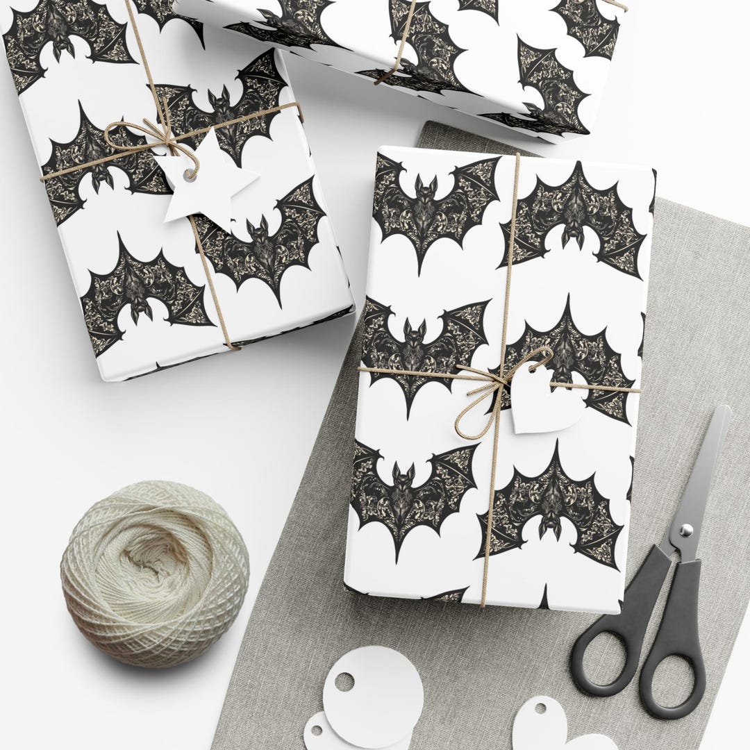 Fancy Bat Gift Wrapping Paper, Christmas, Halloween, Birthday, Parties ...