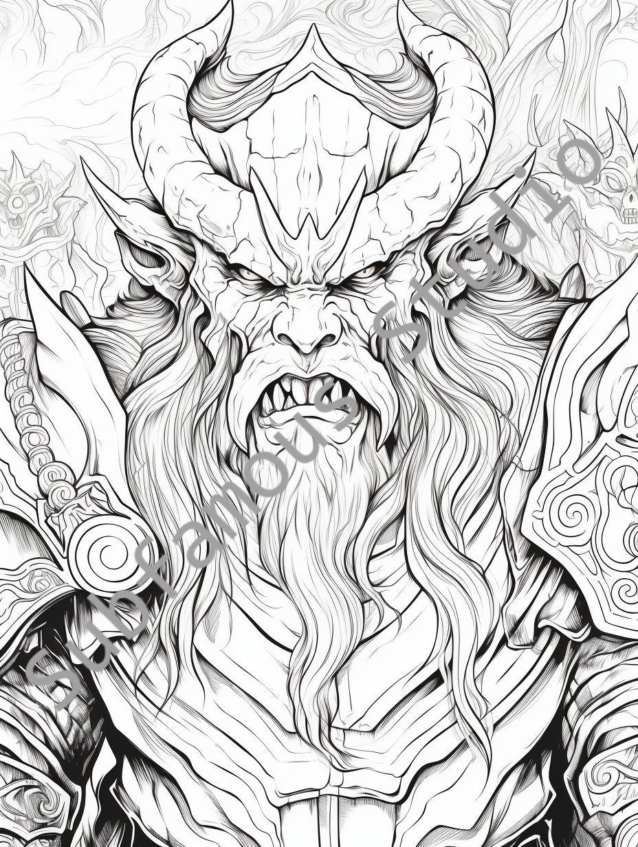 Fantasy Roleplay 9 Coloring Pages Set of 5 digital Download - Etsy