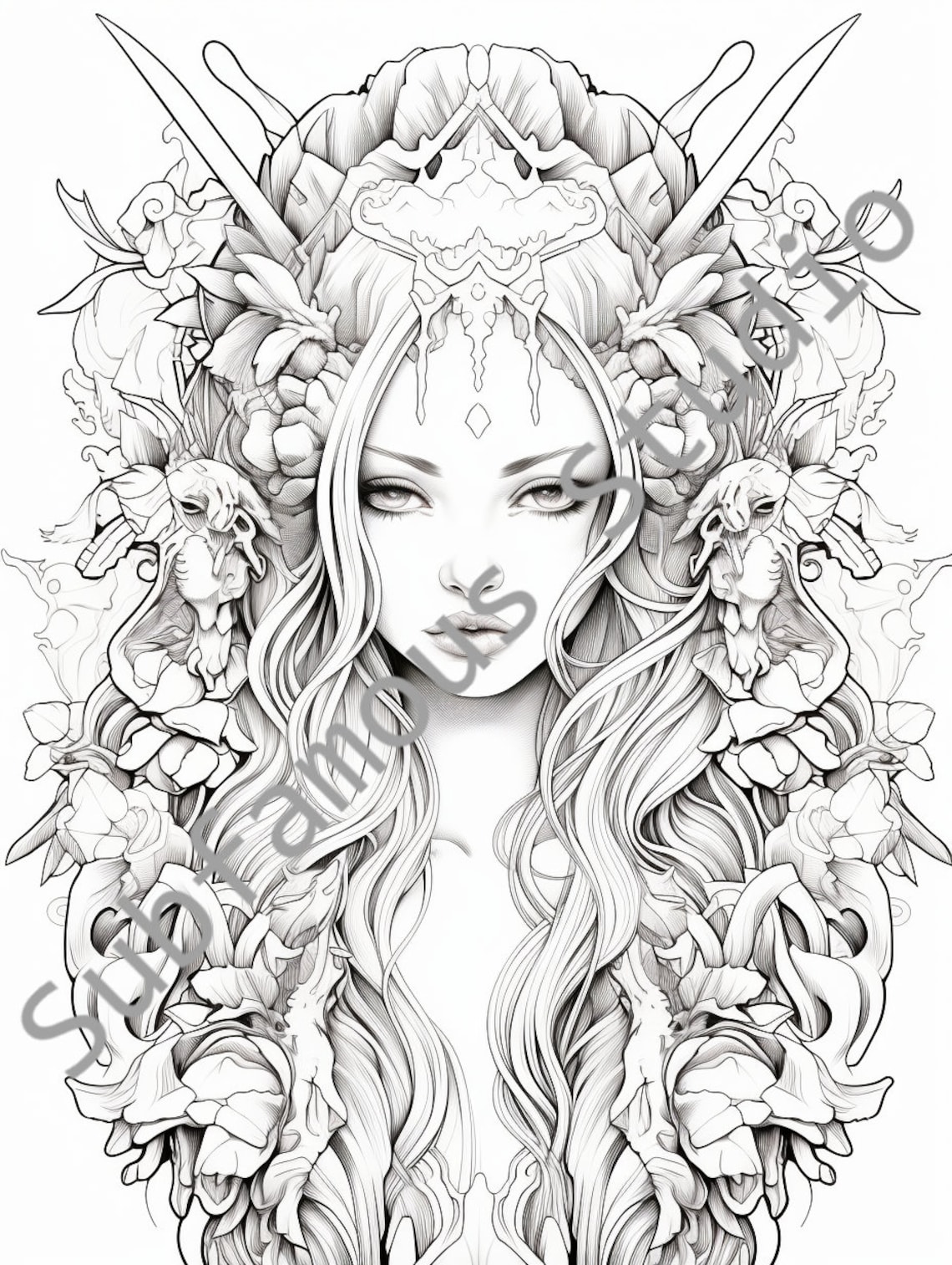Beauty 12 Coloring Pages Set of 5 digital Download - Etsy