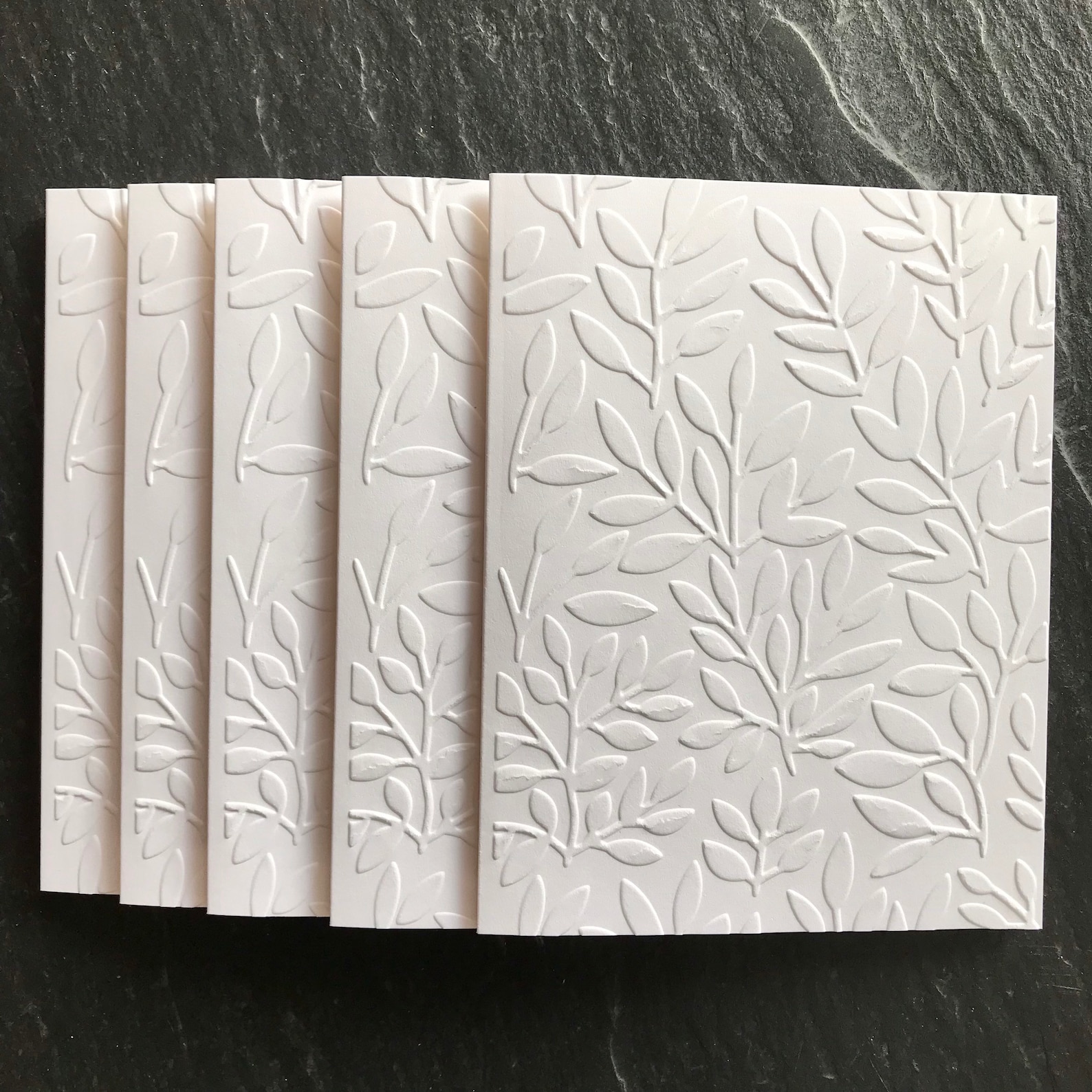 Embossed Note Cards With Leaves, Set of 5 or 10, Nature Cards ...