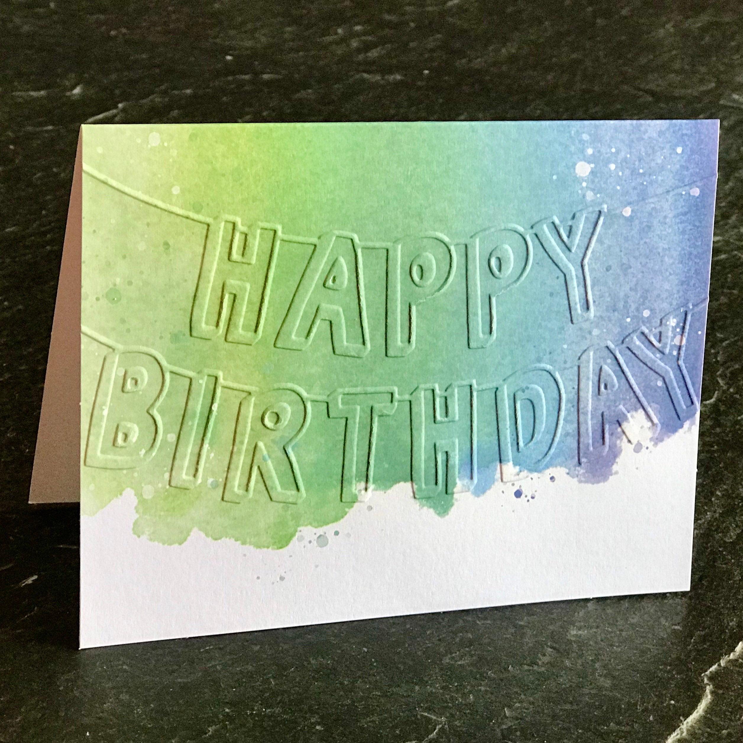 Watercolor Birthday Cards Set, Embossed Card Pack, Handmade Birthday ...