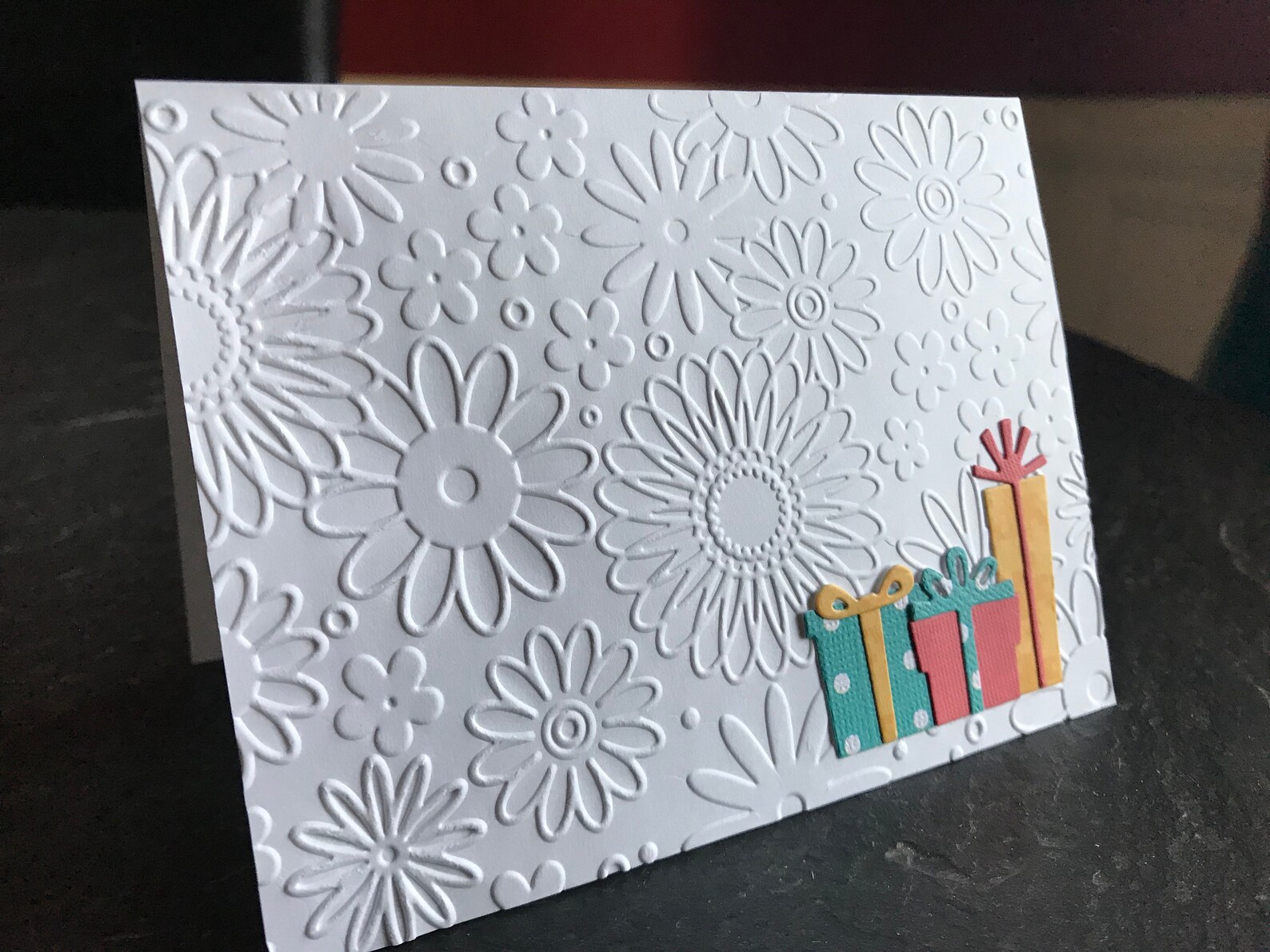 Embossed Birthday Card Floral Card for Her Handmade Birthday - Etsy