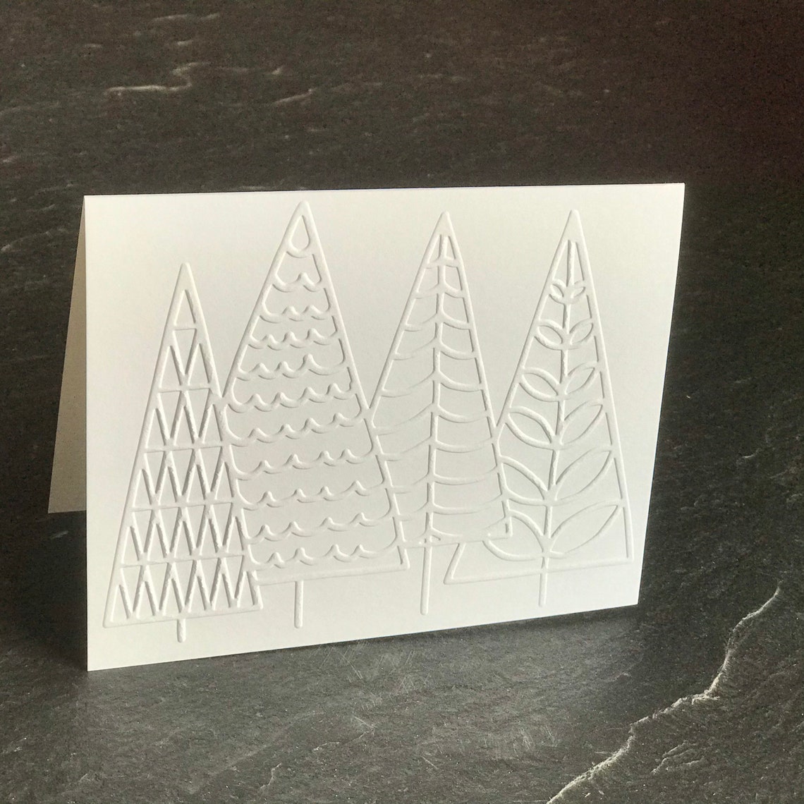 Modern Minimalist White Christmas Cards Set Handmade - Etsy