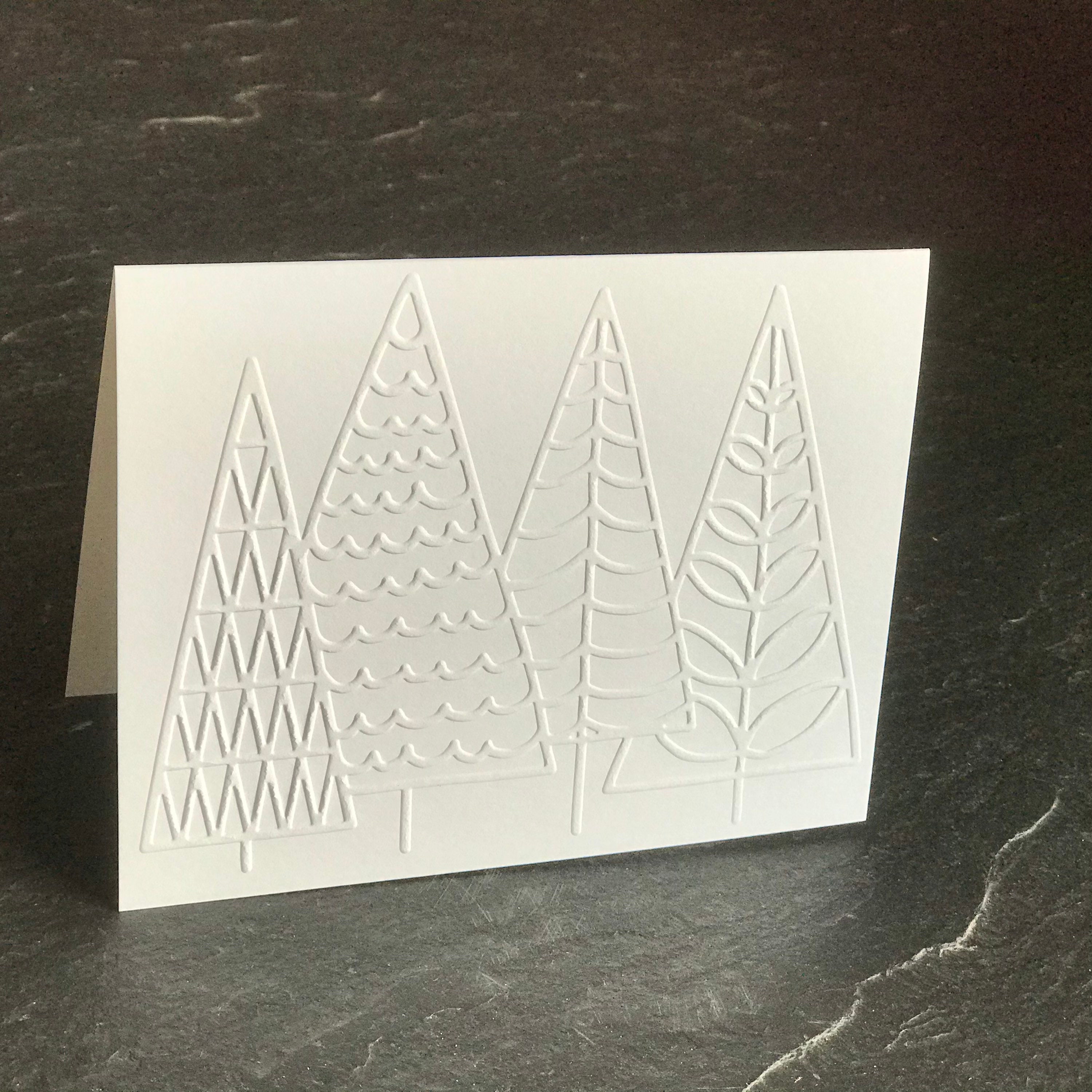 Modern Minimalist White Christmas Cards Set Handmade - Etsy