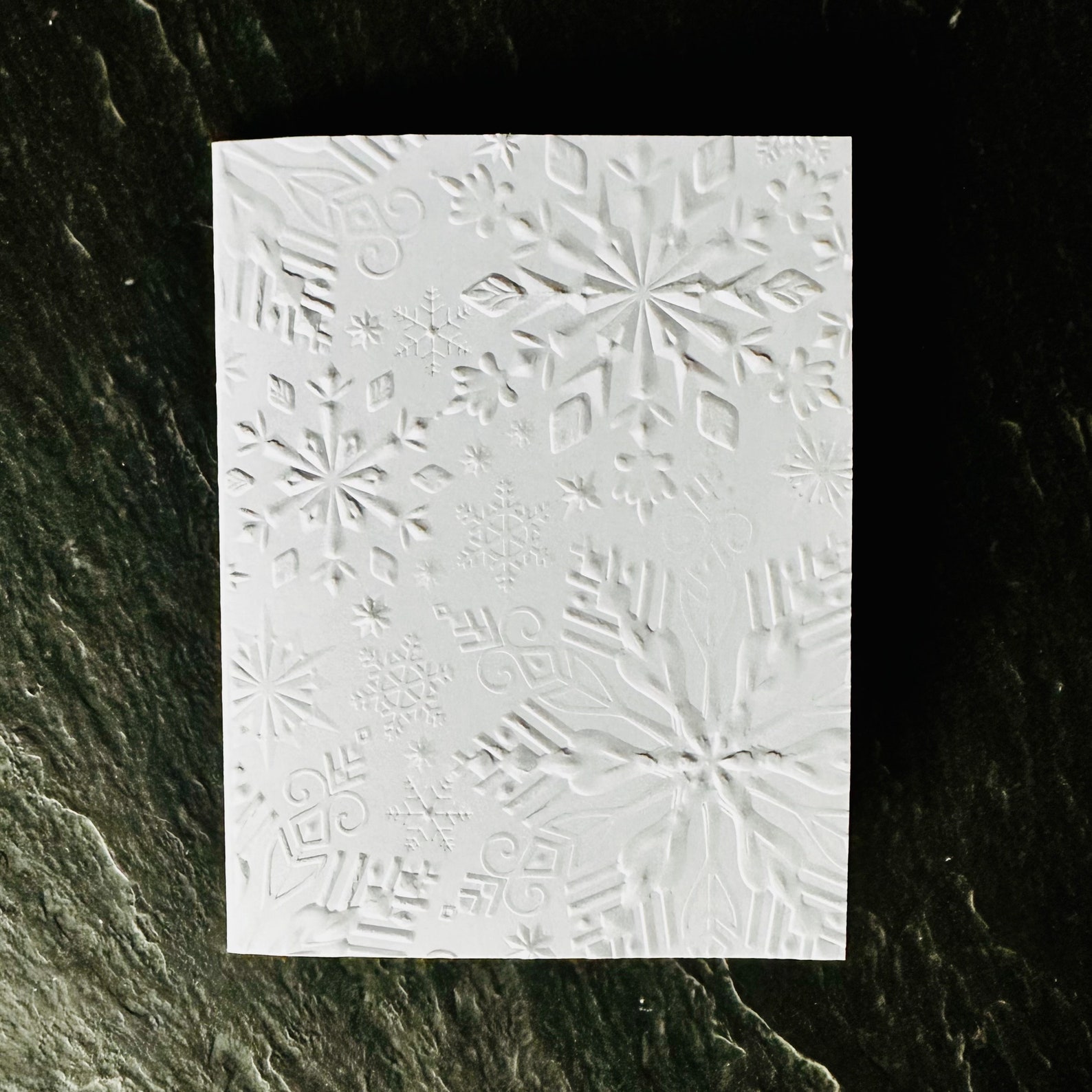 Minimalist All White Winter Holiday Cards Set With Embossed 3D ...